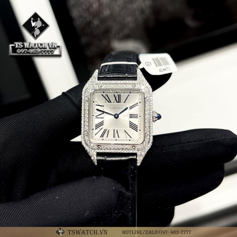 Cartier Santos-Dumont Replica Quartz Ladies WSSA0023 Chế tác kim cương ...