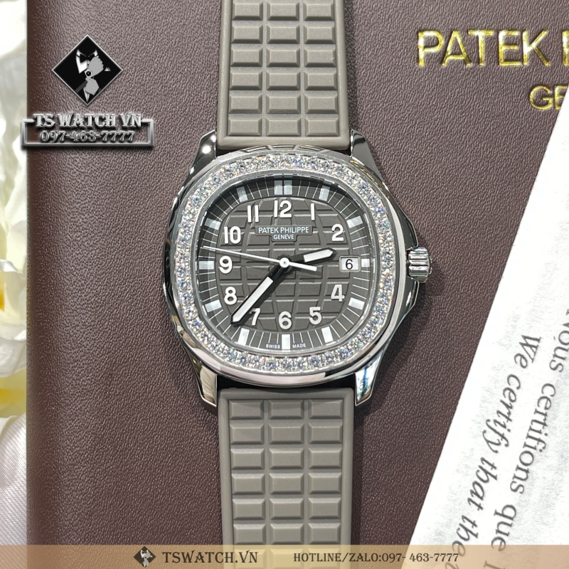 Patek Philippe Aquanaut Lady 5067 Mặt Xám Viền Đá Phiên bản Cao Cấp Nhà ...